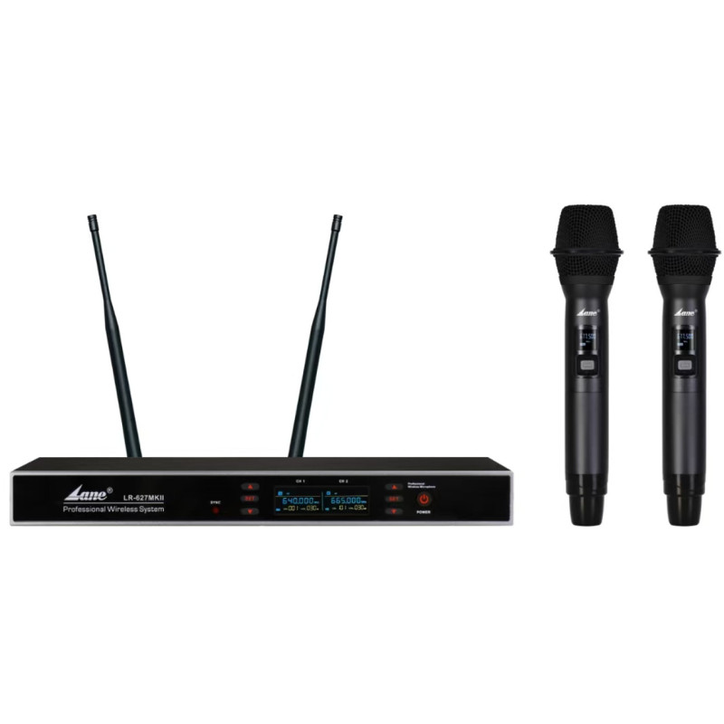 Lane LR-627 MKII – Dual Hand UHF Wireless Microphone System